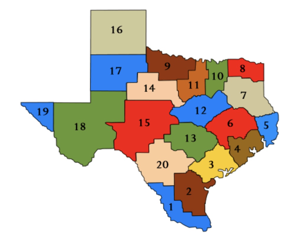 Texas - 20 High School Regions